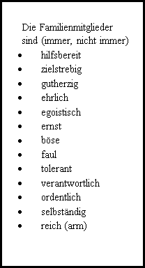 Meine Familie- Wortschatz