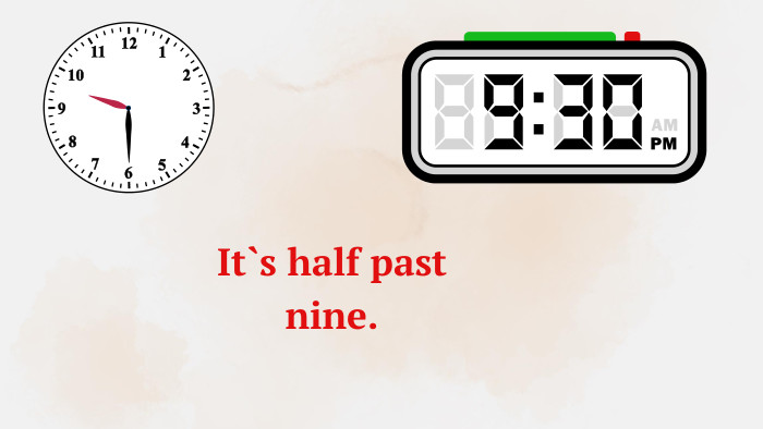 Telling the time; start/finish + ing