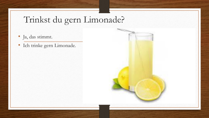 Презентація "Isst/Trinkst du gern?"