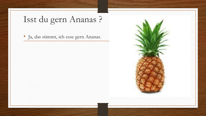 Презентація "Isst/Trinkst du gern?"