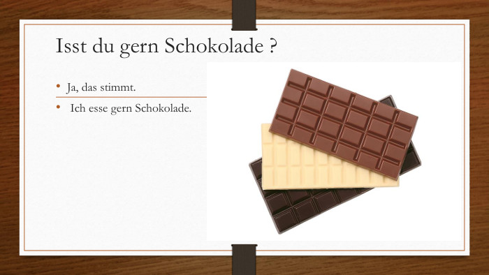 Презентація "Isst/Trinkst du gern?"