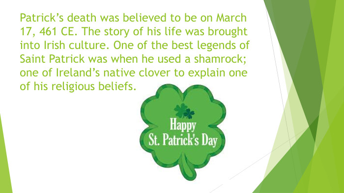 St. Patrick's Day. History.